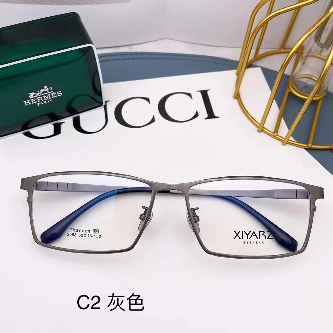 Мужские титановые очки Chashma 150 широкие с кристаллами Gray