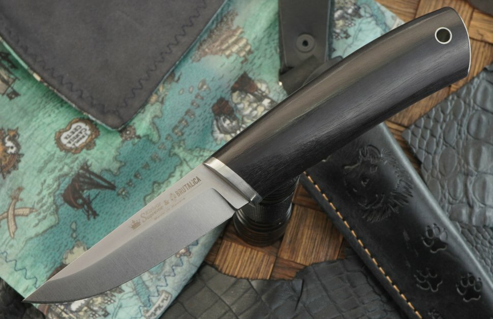 Нож Kizlyar Supreme & Brutalica Samoyed, сталь VG-10 Cryo, SW, рукоять граб