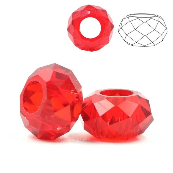 ZHUBI бусины из чешского хрусталя 20 шт. Красный, light red