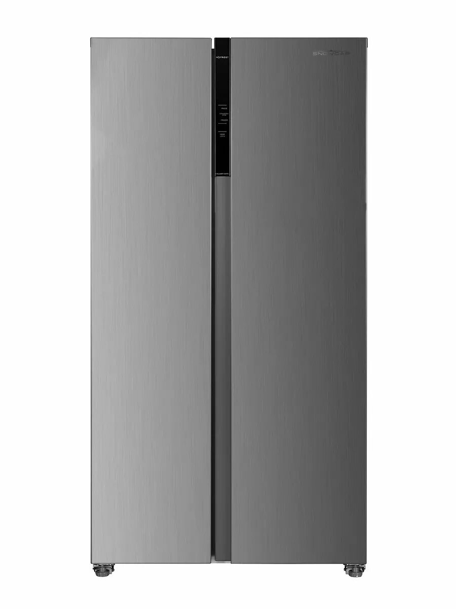 Холодильник SNOWCAP SBS NF 570, нержавеющая сталь, Side by Side