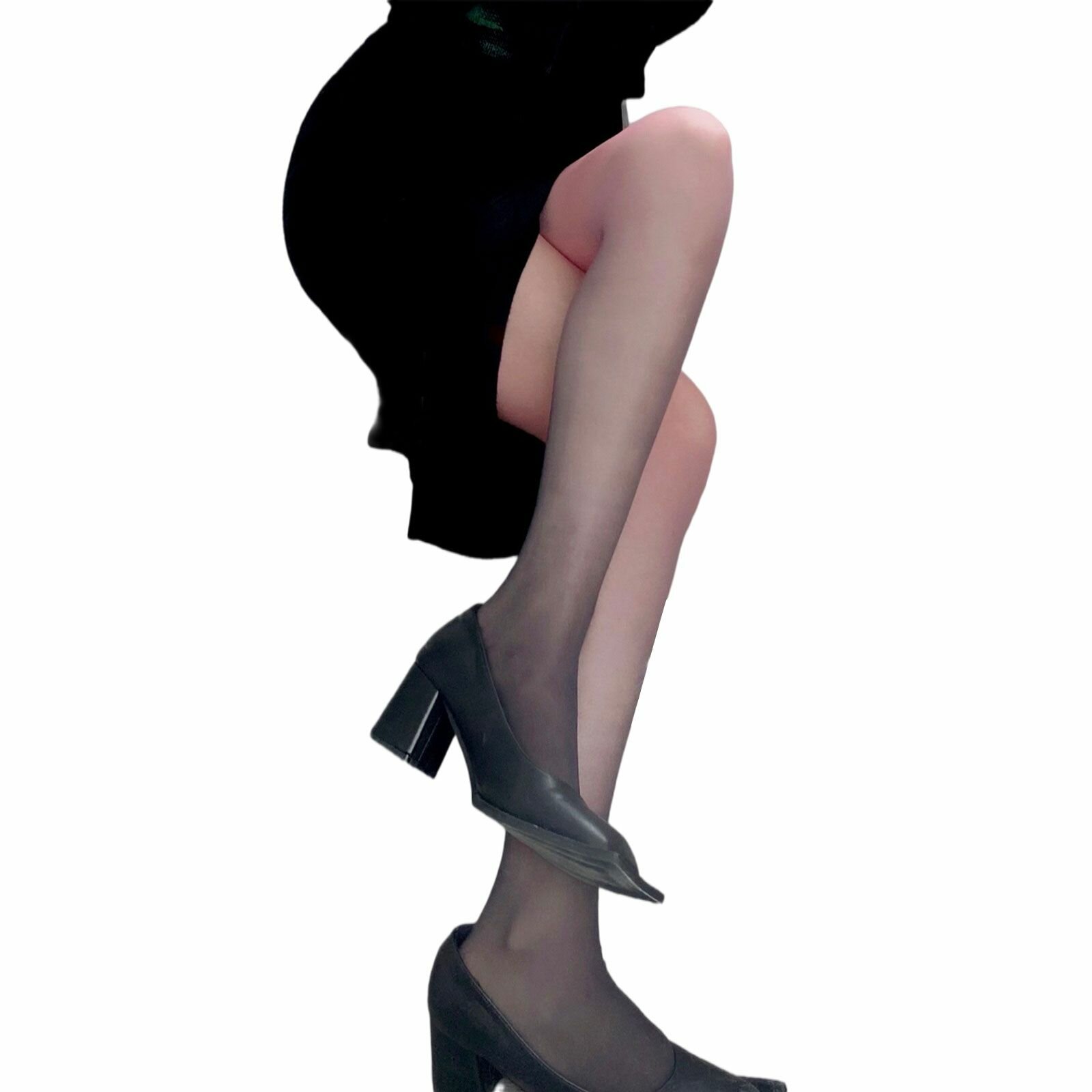 Градиентные чулки произвольного кроя-красные и черные