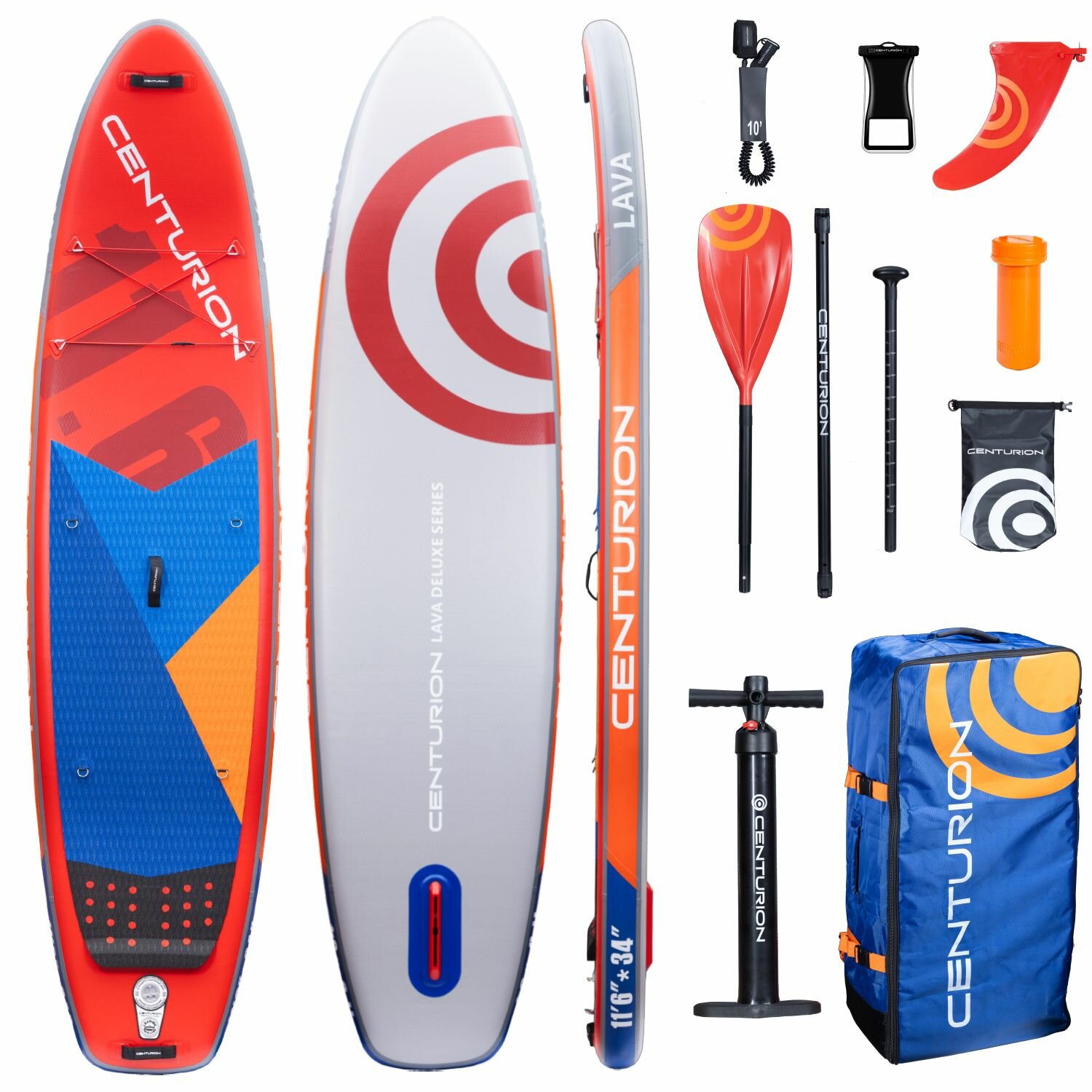 Сапборд CENTURION LAVA 11.6 (350x86x15), надувной, двухслойный, комплект.