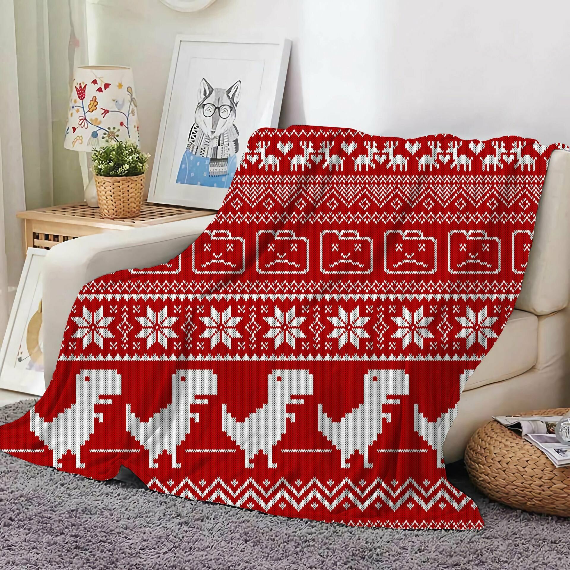 Одеяло "Рождественская елка", красное, 130x150 см