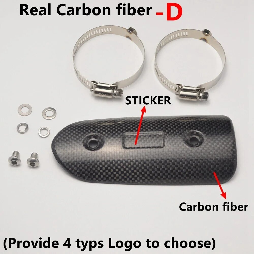 Глушитель выхлопа мотоцикла, среднее соединение, звено трубы, защита из углеродного волокна, теплозащитный экран, защита для Z900 z750 z250 cbr1000 Черный, D-AR Sticker