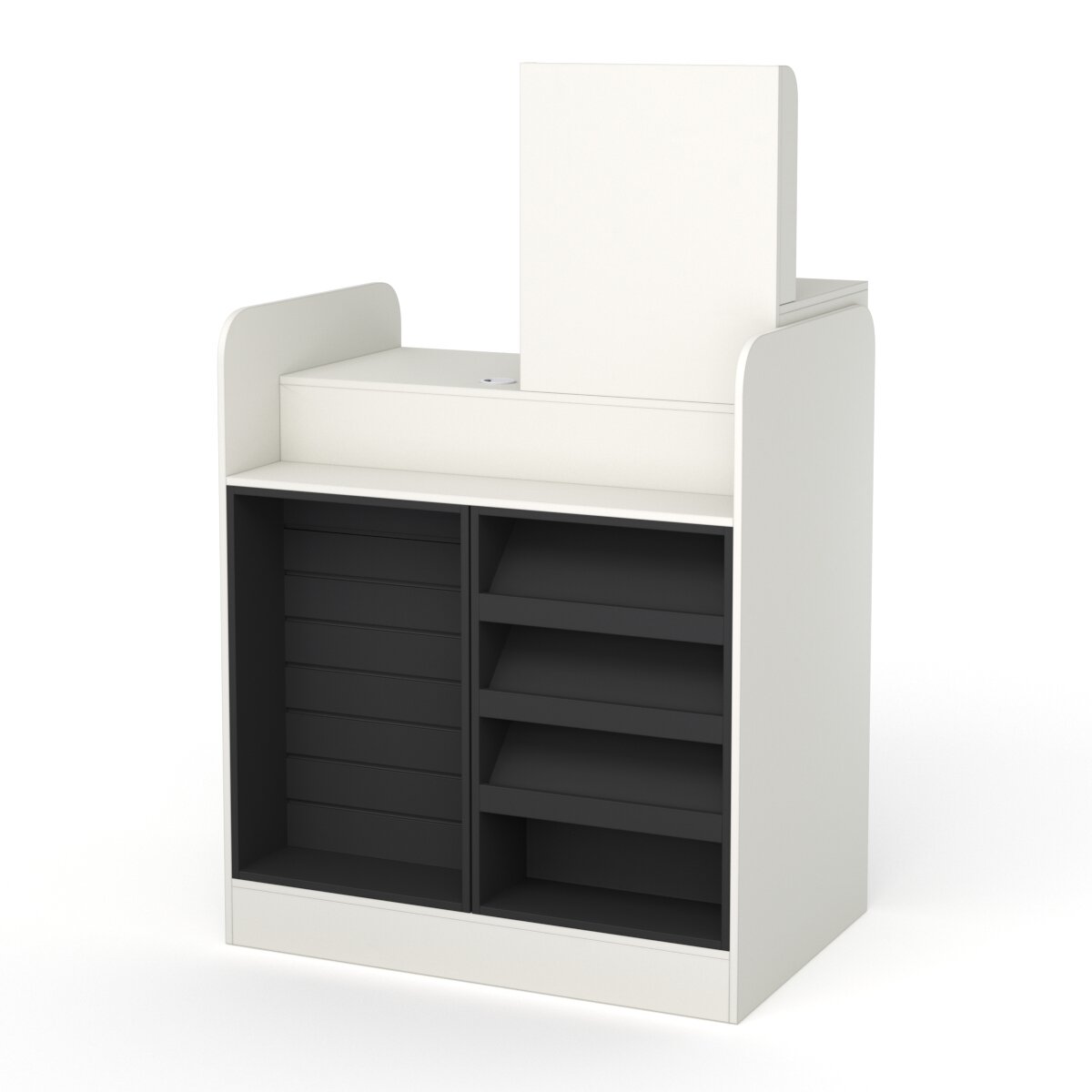 Кассовый стол "ривьера молди" №1А (правосторонний), Белый и Черный