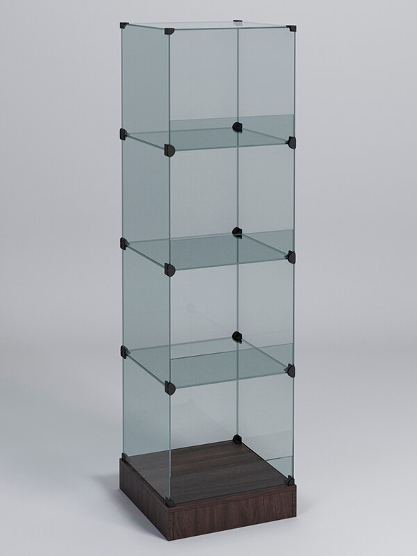 Витрина "КУБ" №2-КО стаканчик (без дверок, передняя стенка - стекло), Дуб Венге