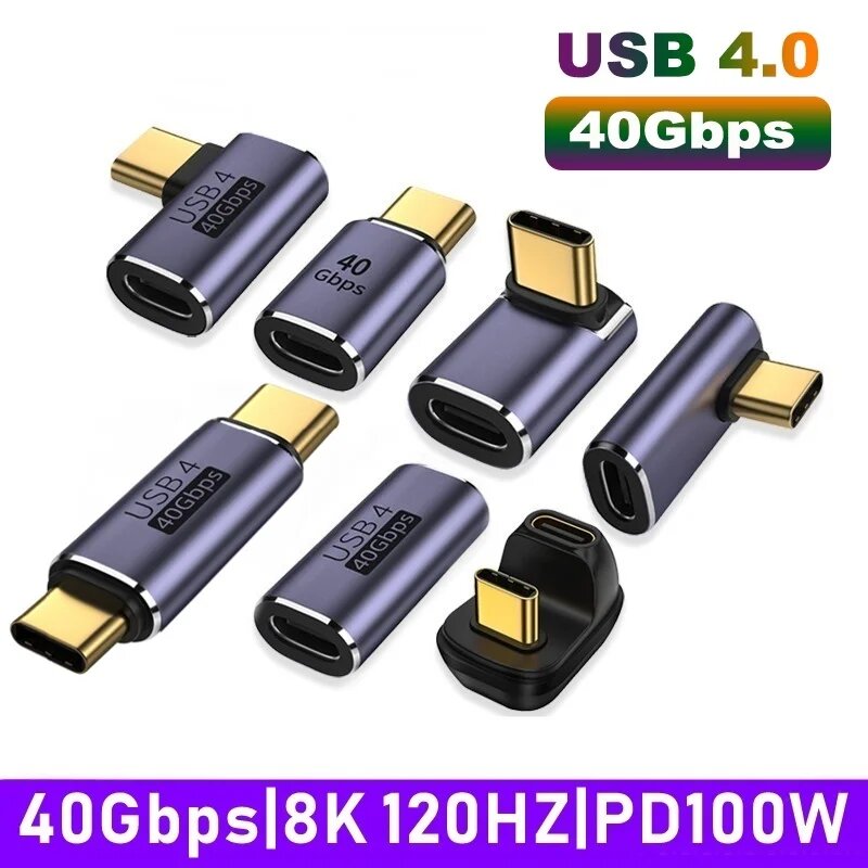 100 Вт металлический адаптер USB C OTG 40 Гбит/с быстрая передача данных Type-C зарядный преобразователь для 8K 120 Гц Vedio Macbook Pro ноутбук телефон, Metal AD189