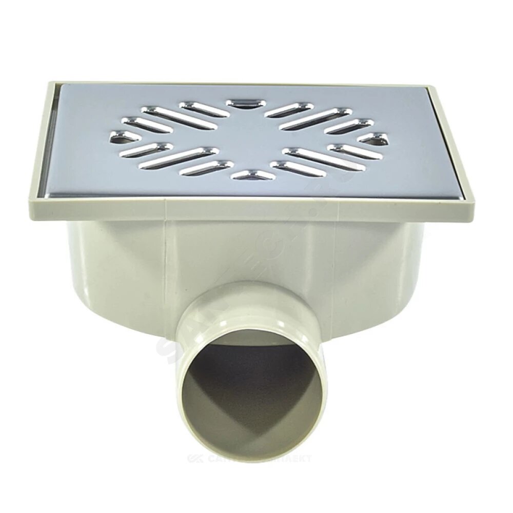 Трап нерегулируемый с поплавковым "сухим" затвором Дн 50 с решёткой горизонтальный выпуск Татполимер ТП-103.50-150HSDs