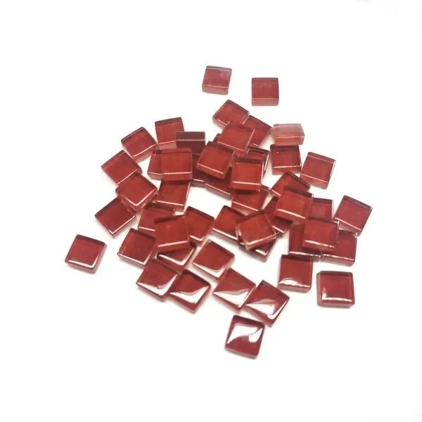 Стеклянная мозаичная плитка 1 см для рукоделия 90 шт Бордовый, dark red