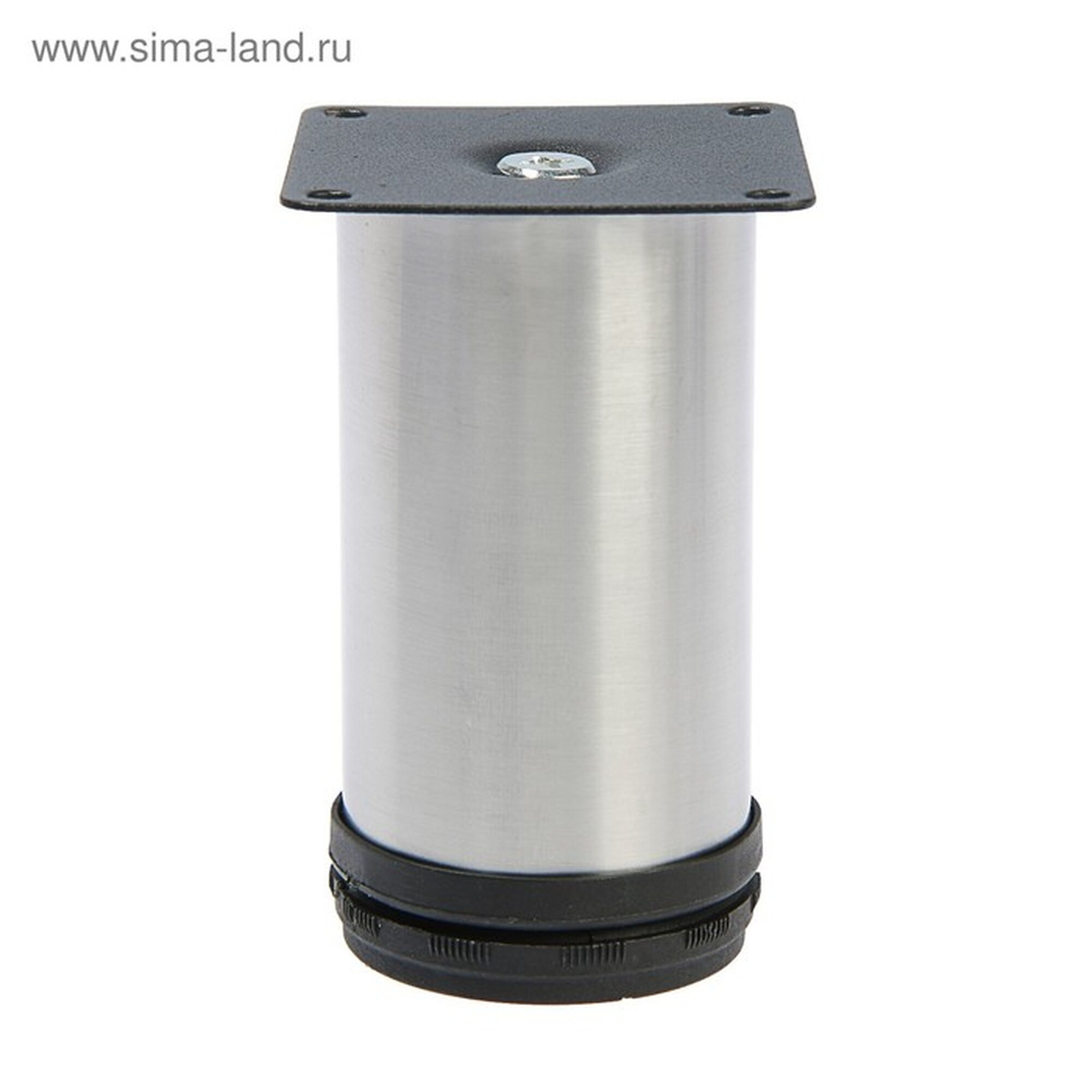 Опора мебельная, регулируемая, D=50 мм, h=100 мм, цвет сатиновый никель, 4 шт