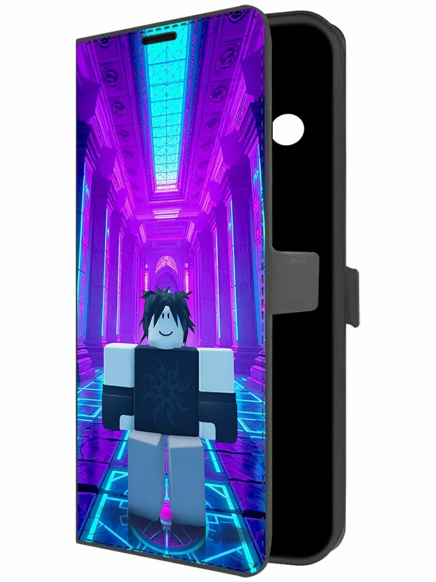 Чехол-книжка Krutoff Eco Book для Realme 11 Pro Roblox-Форсакен Ту Тайм (Forsaken Two Time) (черный)