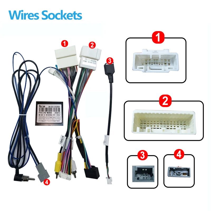 Автомобильный радиоприемник Android, GPS-кабель питания Canbus для Mazda 3 Axela CX-3 Mazda 6 CX-5 2017, версия Юго-Восточной Азии, 16-контактный жгут проводов