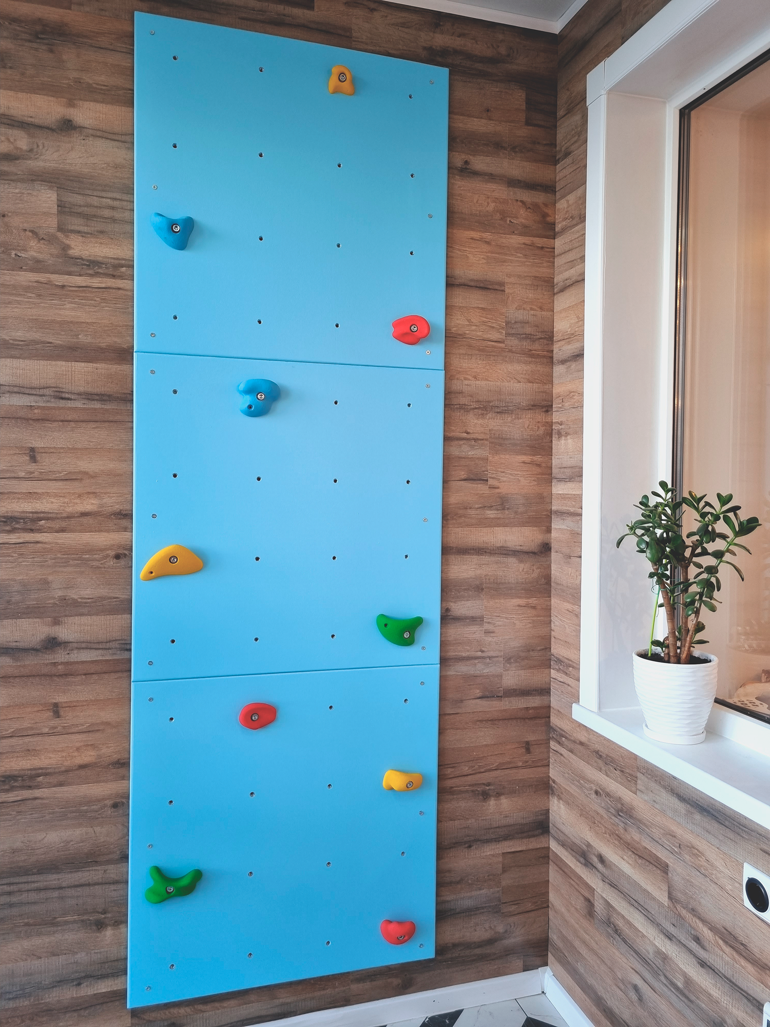 Домашний детский скалодром 225 x 75 см, голубой, "Tree To Wall"