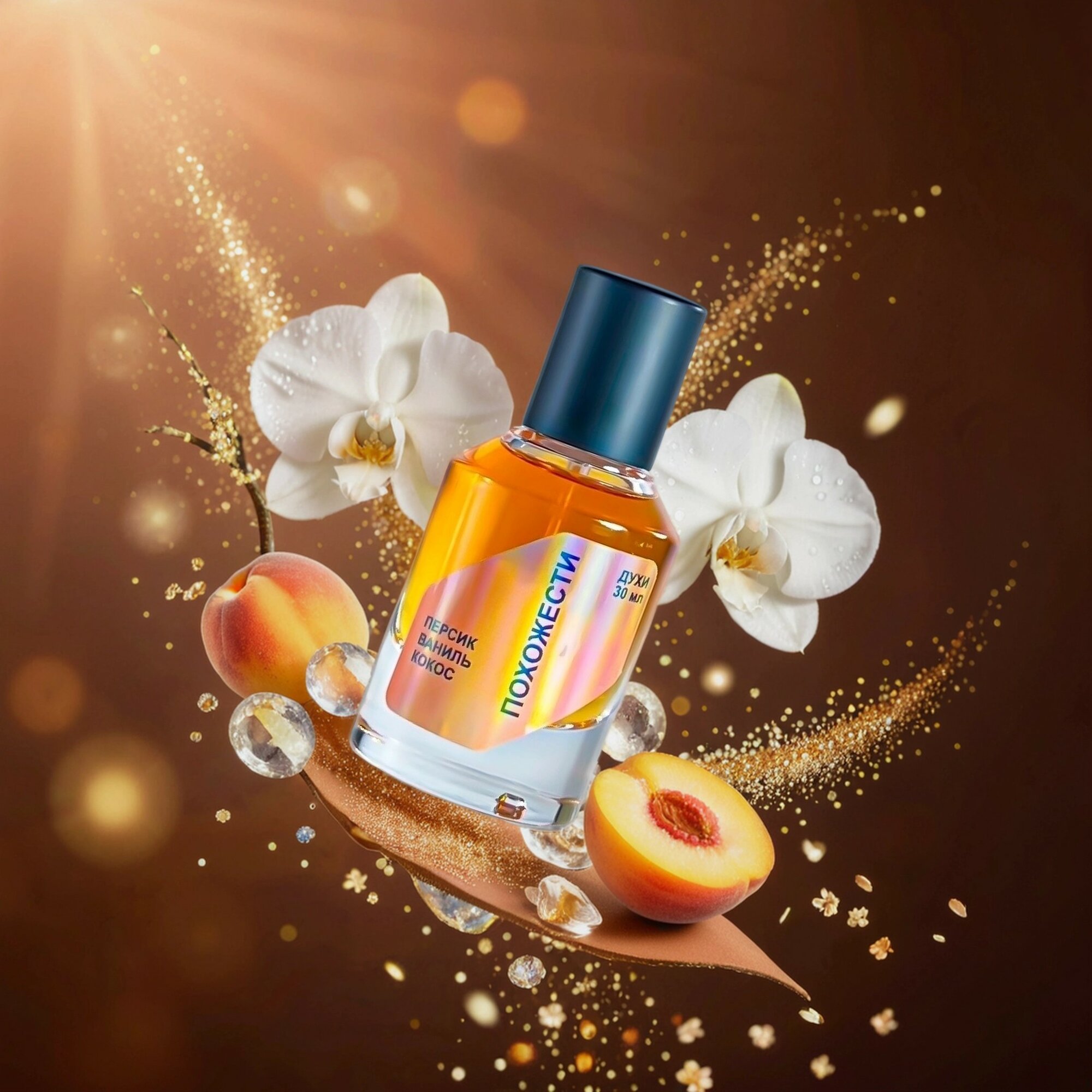 Духи "Персик, ваниль, кокос" бренда Похожести , фруктово-цветочные, 30 мл.