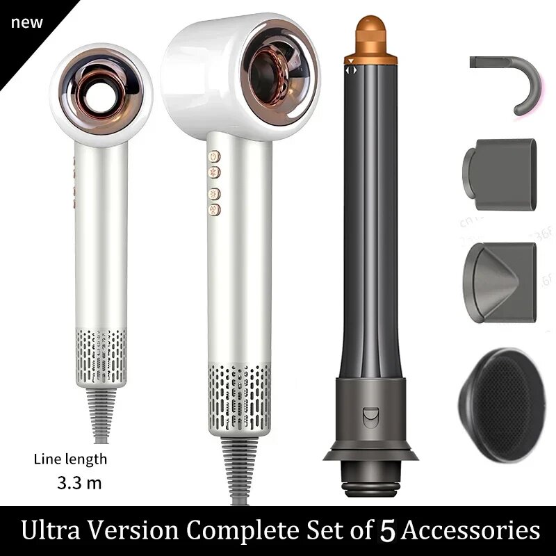 SenCiciMen фен для волос с отрицательными ионами ЕС, White 5 Parts