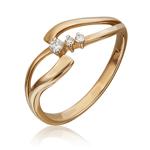 Кольцо, красное золото, 585 проба, бриллиант