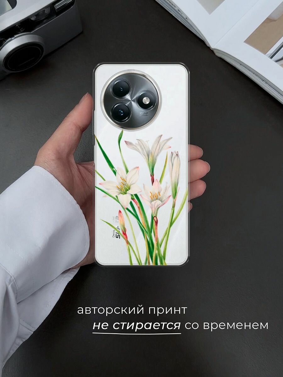 Чехол на Itel S24 / Ител S24 с принтом "White lily", прозрачный — фото 1