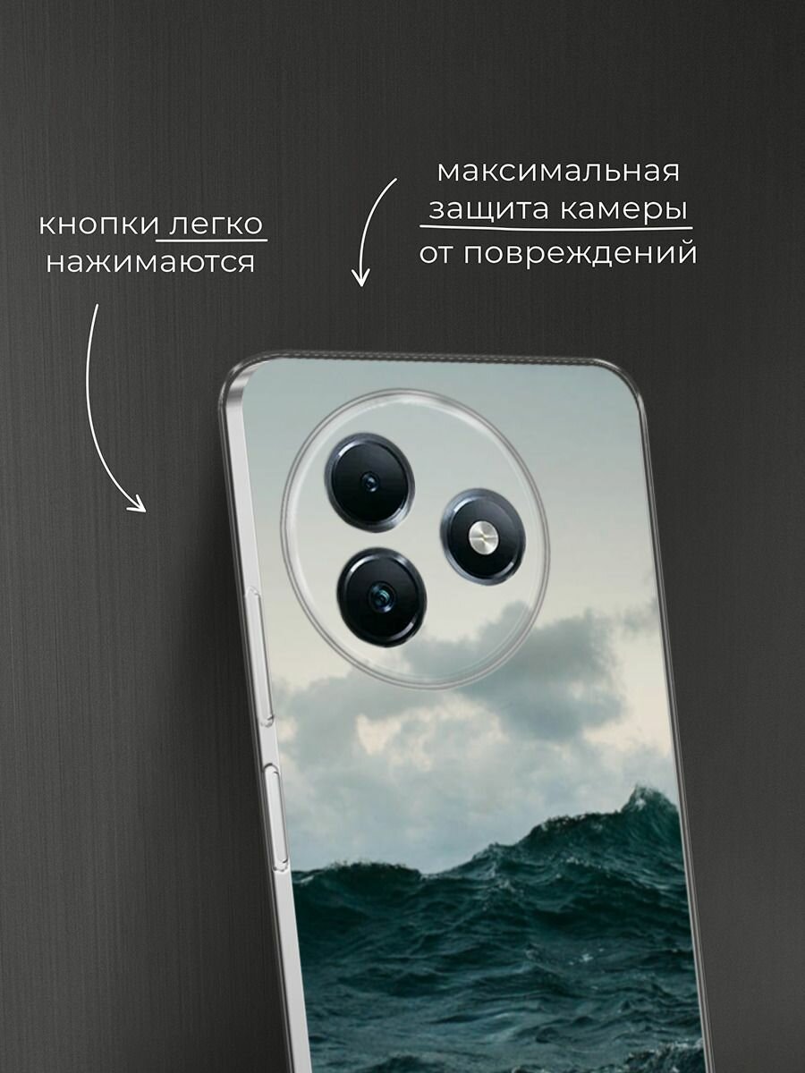 Силиконовый чехол на Itel S24 / Ител S24 с принтом "Волны 11" — фото 1