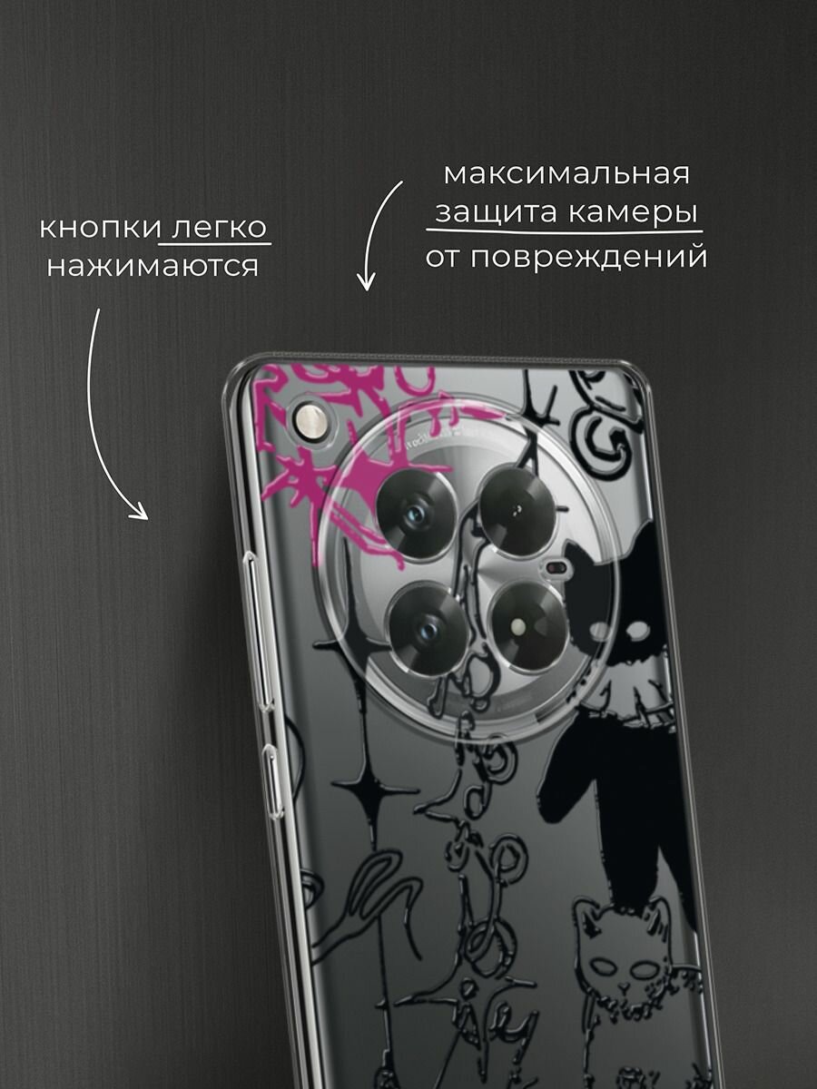 Чехол на Infinix Zero 40 5G / Инфиникс Зеро 40 5G с принтом "Готические котики" — фото 1