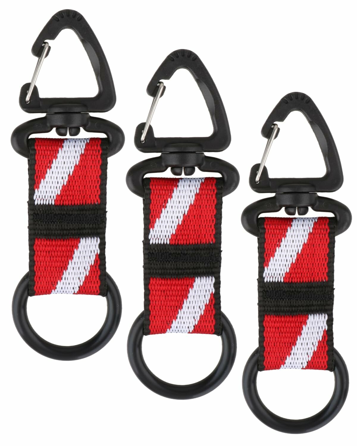 Дiving Back Flying Flag Weaving BCD Regulator Secondary Head Biting Buckle Quick Release Hanging Ring Diving Accessories 3pcs