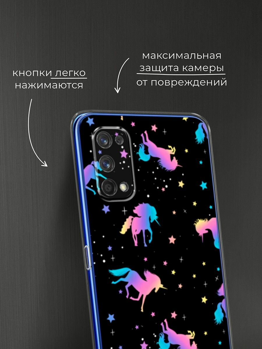 Чехол на Realme 7 Pro / Реалми 7 Про с принтом "Единороги градиент" — фото 1