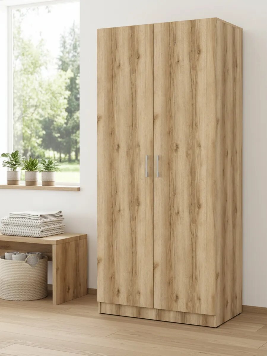 Распашной деревянный шкаф FRESTER с полками в прихожую для одежды, от производителя