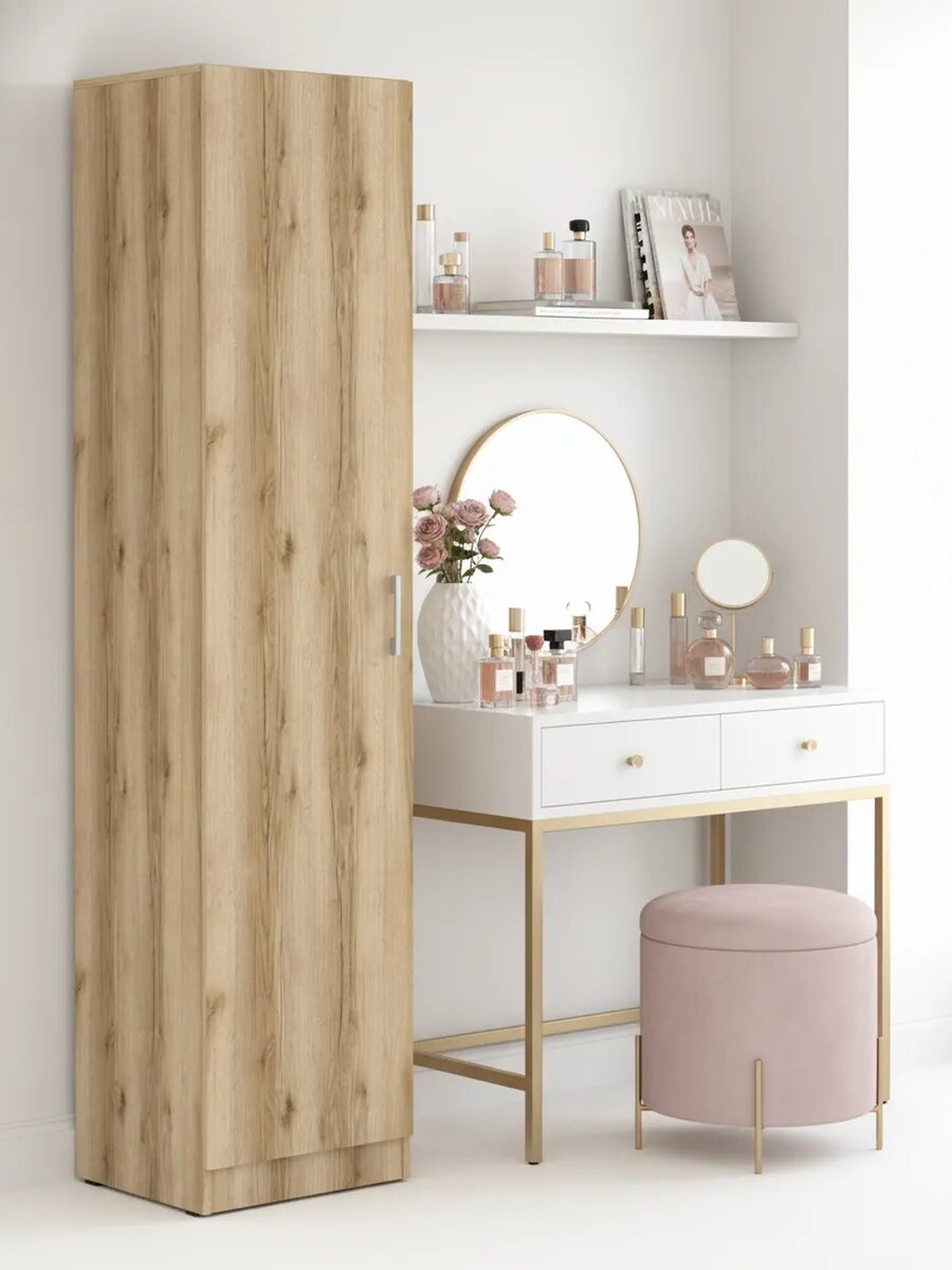 Распашной шкаф пенал FRESTER с полками для одежды в спальню, от производителя