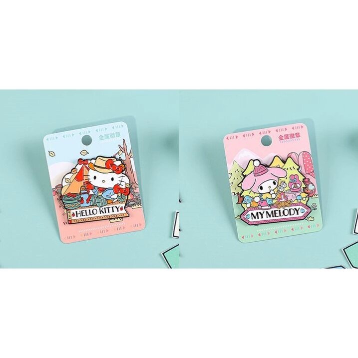 MINISO Значок Sanrio, милая мультяшная брошь в виде собаки Мелоди Hello Kitty в стиле кемпинга
