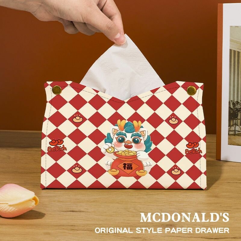 Сетка красная кожаная бумажная коробка для перекачки картонная коробка для творческого домашнего хранения Дракон