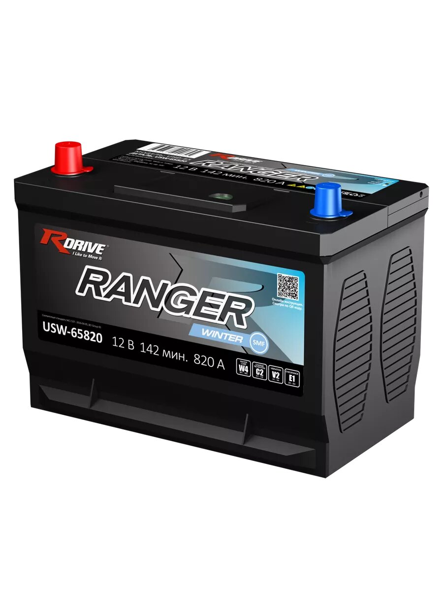 Аккумулятор RDRIVE 65-820 12V 90Ач прям. пол.