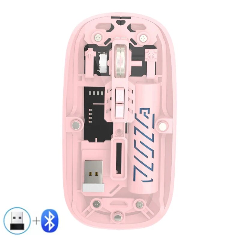 Прозрачная беспроводная мышь Warvank T1, двойной режим, 2,4G, Bluetooth-совместимая перезаряжаемая бесшумная мышь для iPad, ПК, ноутбука