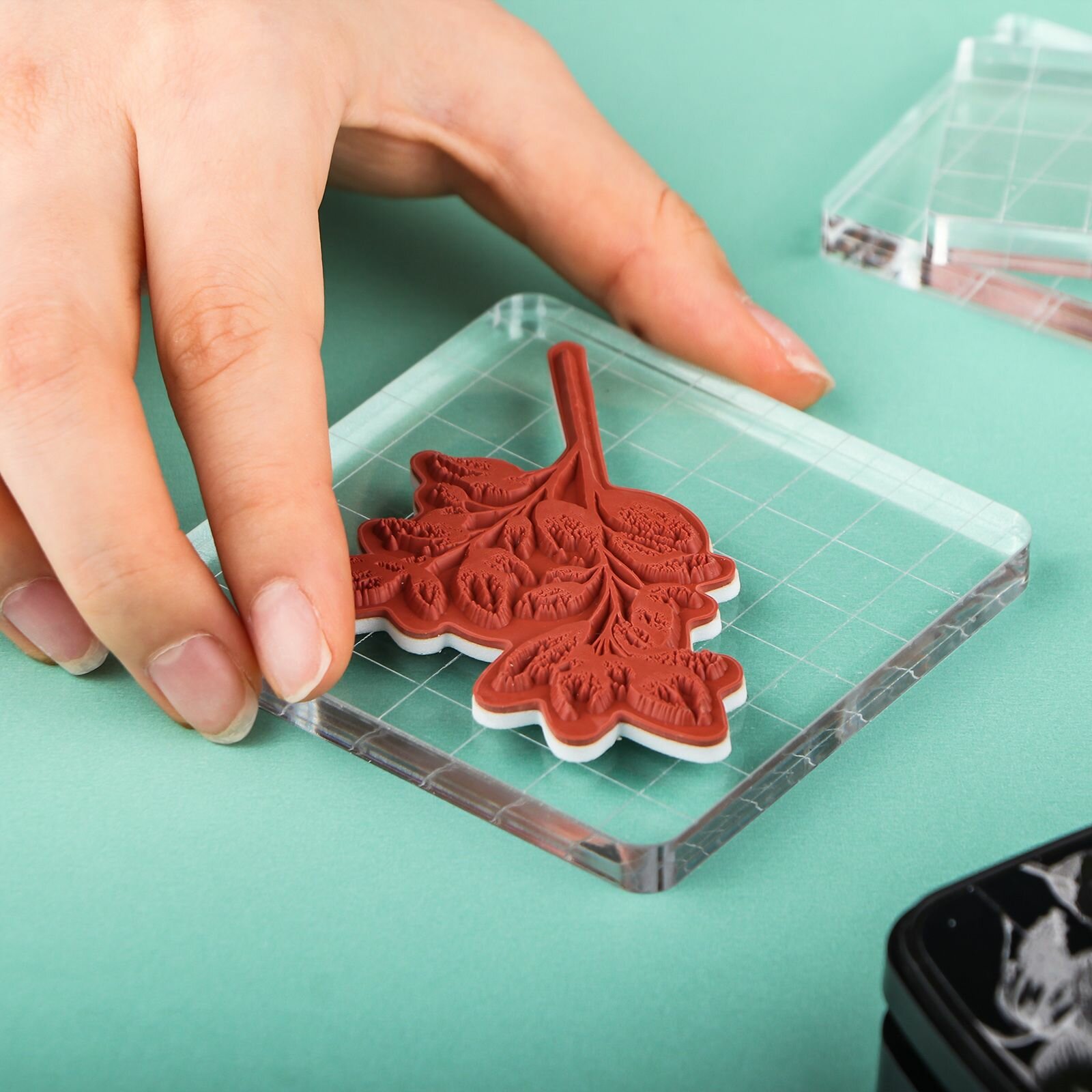 Прозрачный акриловый блок штампа Прозрачный инструмент для тиснения