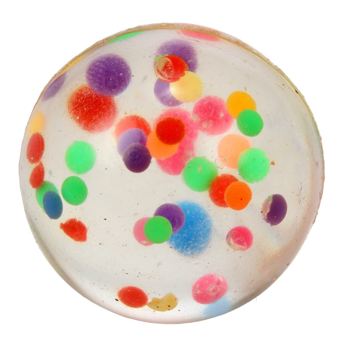 Мяч каучуковый прозрачный 32 мм, с цветными элементами, комплект 5 шт.