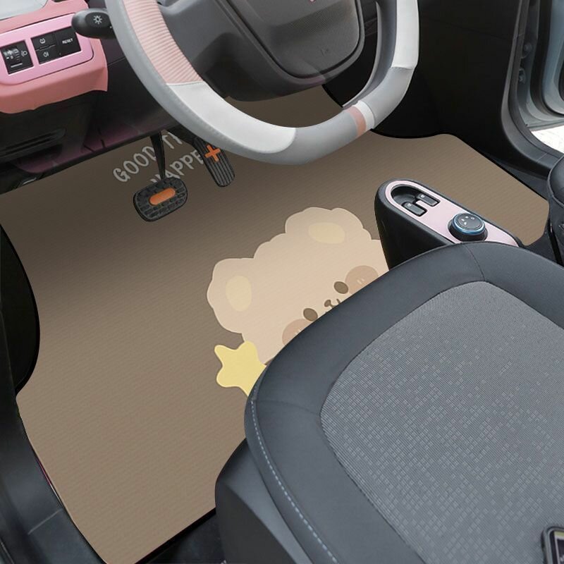Подходящие для автомобиля Mini Wuling Hongguang коврики для пола, мультяшные, мягкие, милые, внутренняя ткань, модифицированные аксессуары в стиле макарон
