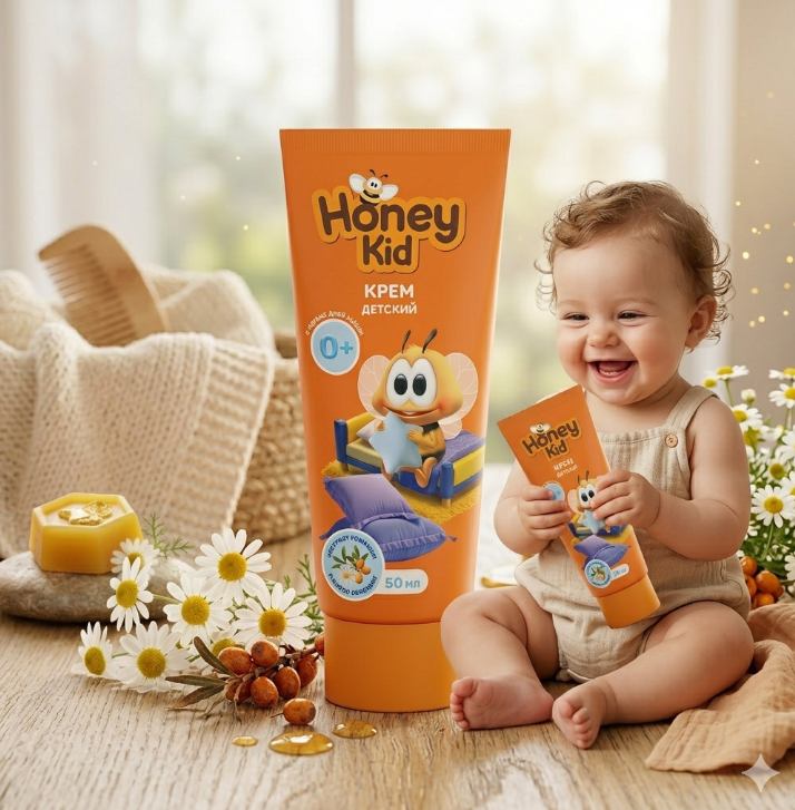 Крем для лица и тела детский Honey Kid с пантенолом 50 мл