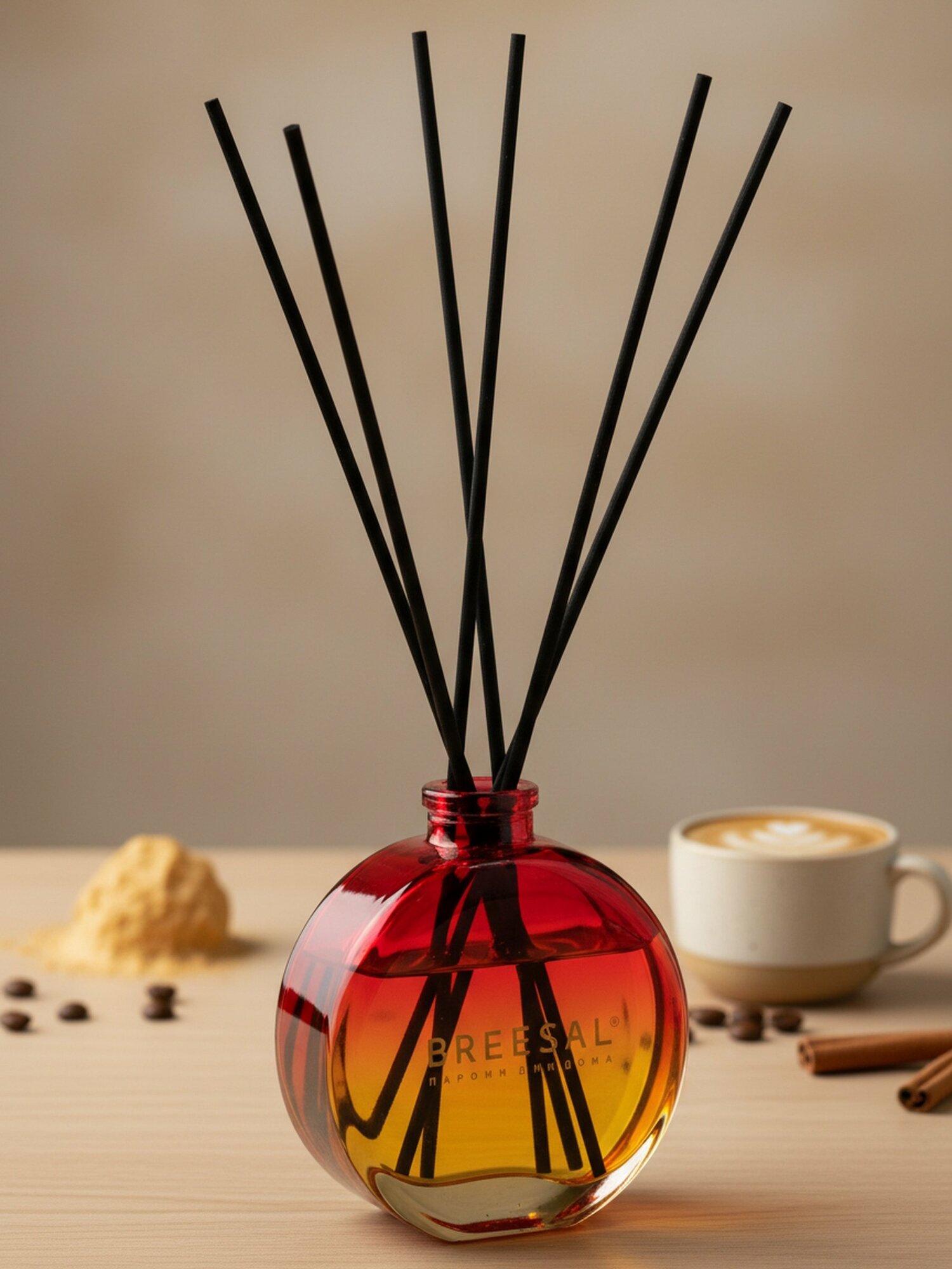 Ароматический диффузор Breesal Кофе латте 70мл, парфюм для дома, освежитель воздуха в подарочной упаковке BR0108