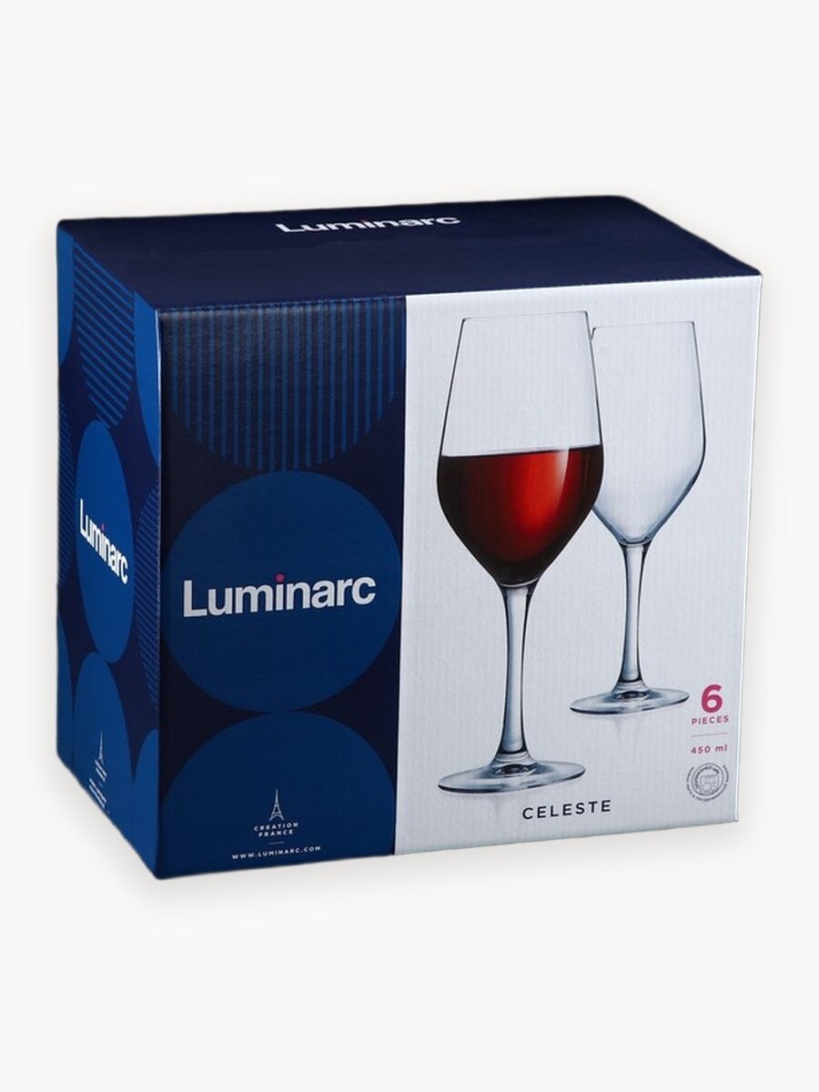 Набор бокалов для вина Luminarc «Селест», 450 мл, 6 шт, прозрачный
