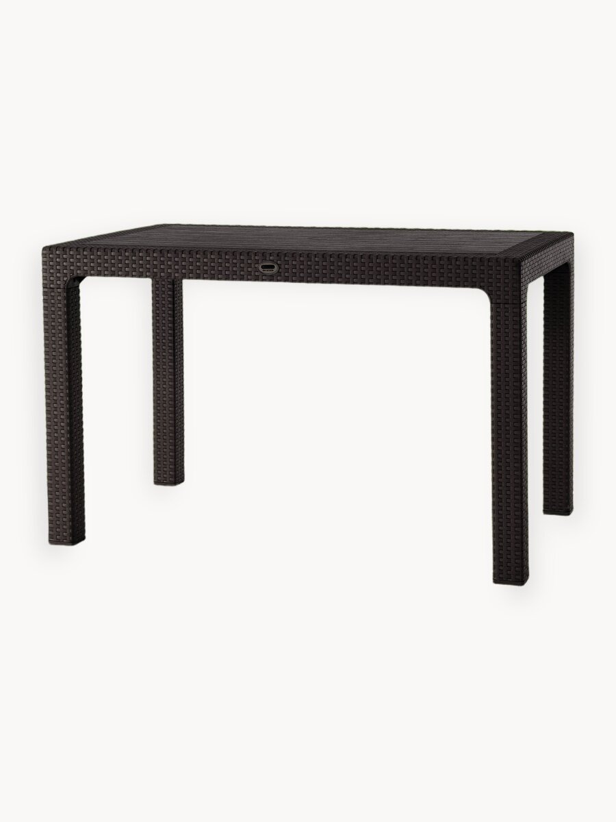 Стол Heniver Rattan, складной, прямоугольный, пластик, 120x70x75 см, шоколадный