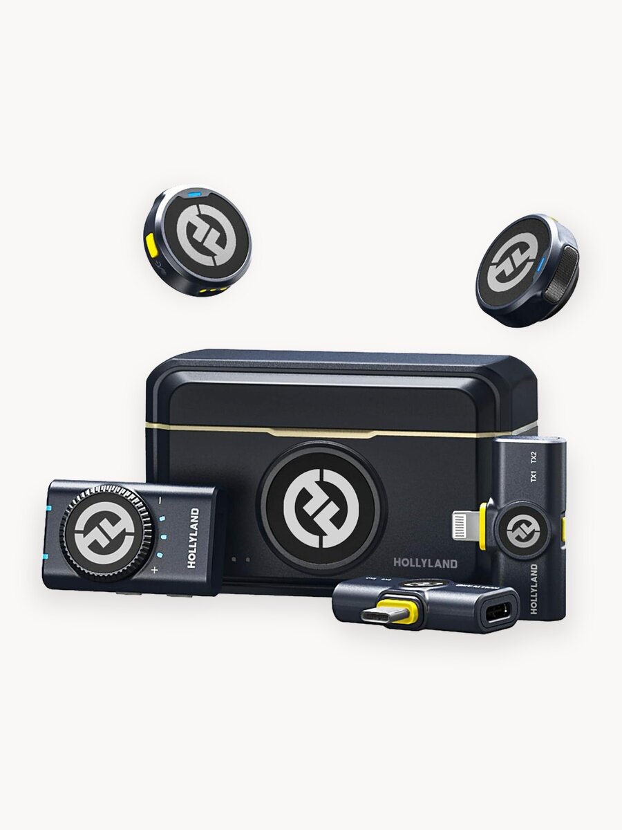 Hollyland Микрофон петличный LARK M2-COMBO, черный для видеоблога