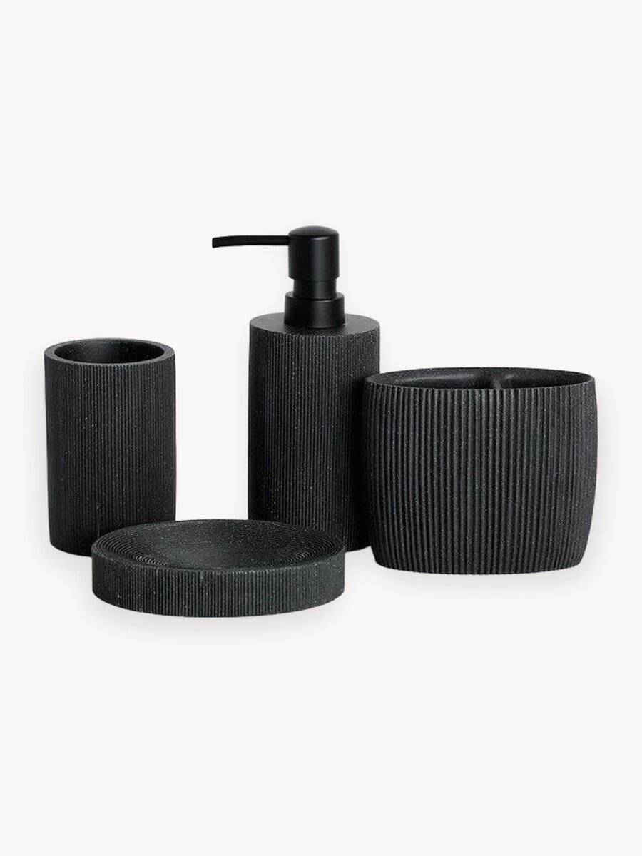 Набор аксессуаров для ванной комнаты, 5 предметов, графит