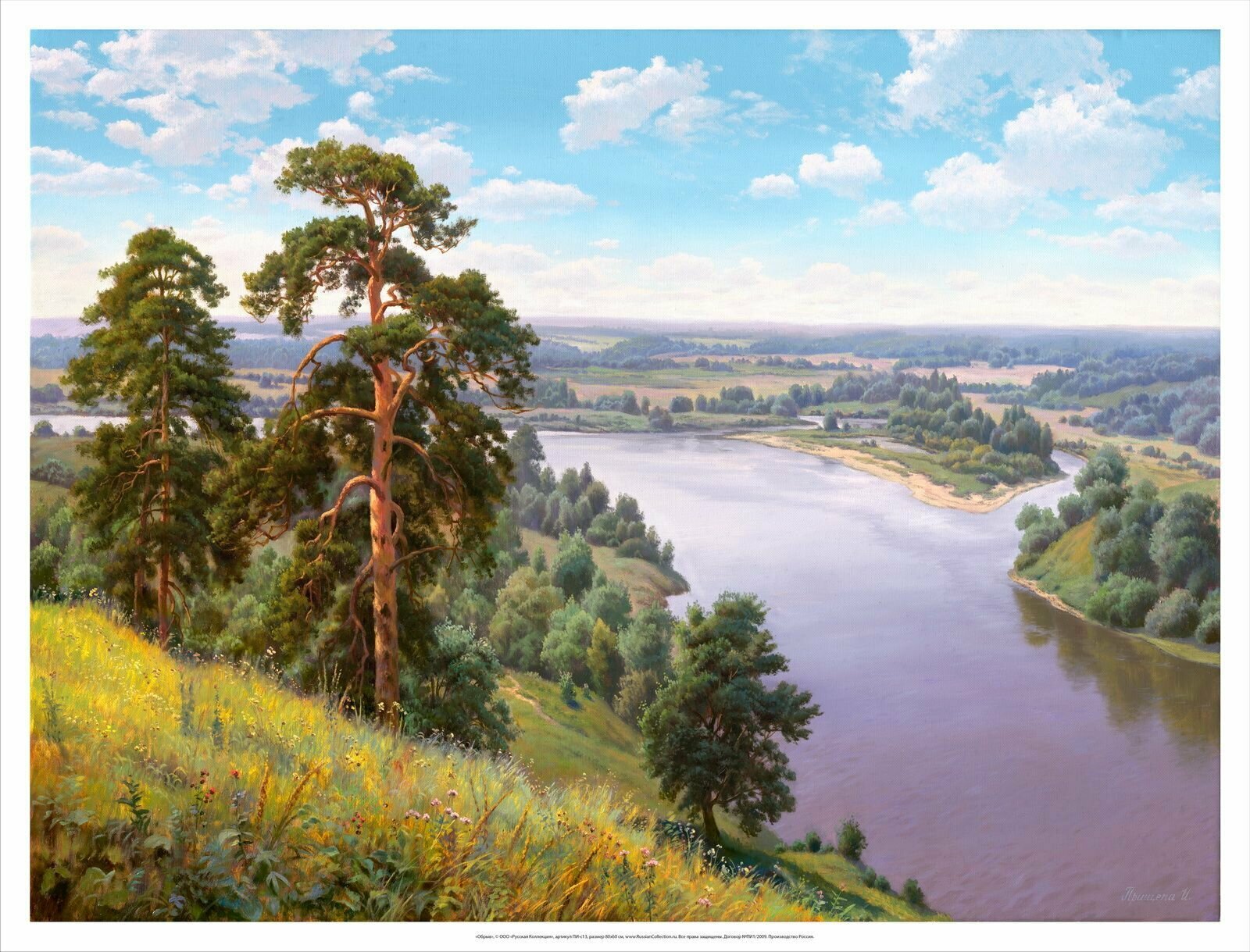 Постер на холсте, "Обрыв", 80х60 см, художник - Прищепа И. Холст в рулоне, Арт. ПИ-р13