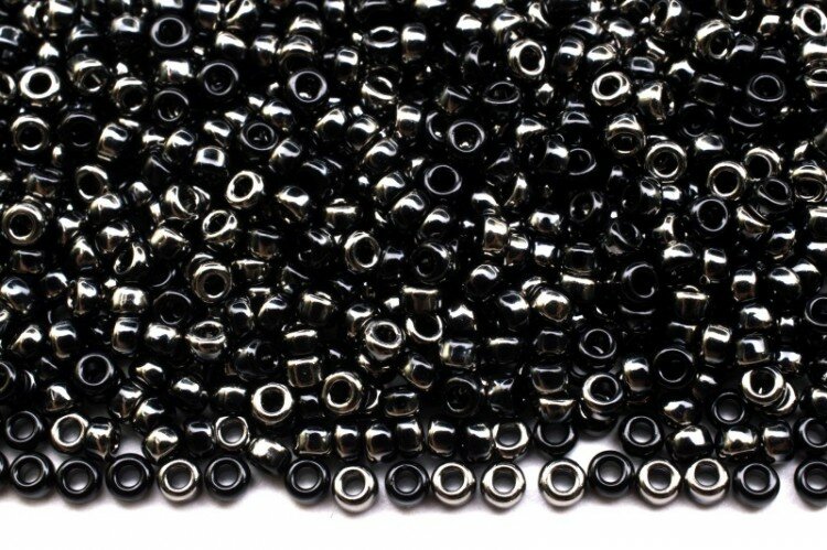 Бисер японский MIYUKI круглый 15/0 #55037 Black Chrome, непрозрачный, 10 грамм