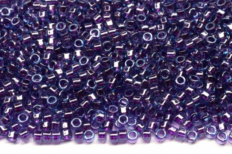 Бисер японский TOHO Treasure цилиндрический 11/0 #0252 морская вода/фиолетовый, окрашенный изнутри, 5 грамм