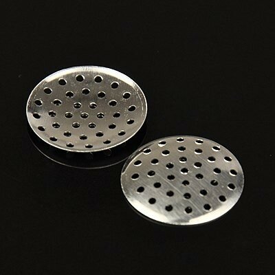 Сеточка для бисероплетения, диаметр 20мм, толщина 1,5мм, отверстия 1,5мм, цвет серебро, 1016-008, 5шт