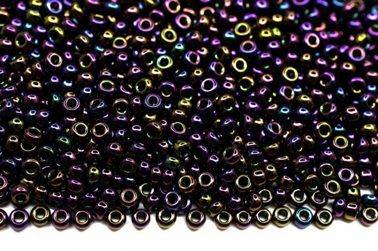 Бисер японский MIYUKI круглый 11/0 #0454 фиолетовый ирис, металлизированный, 10 грамм