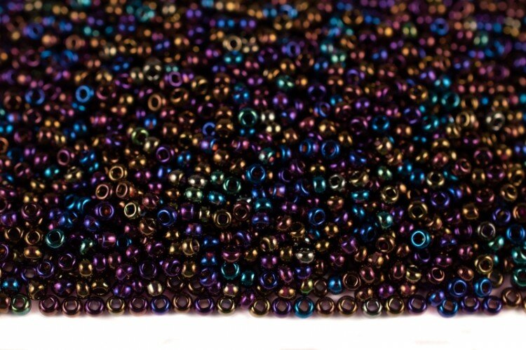 Бисер чешский PRECIOSA круглый 10/0 59195 фиолетовый непрозрачный ирис, 20 грамм