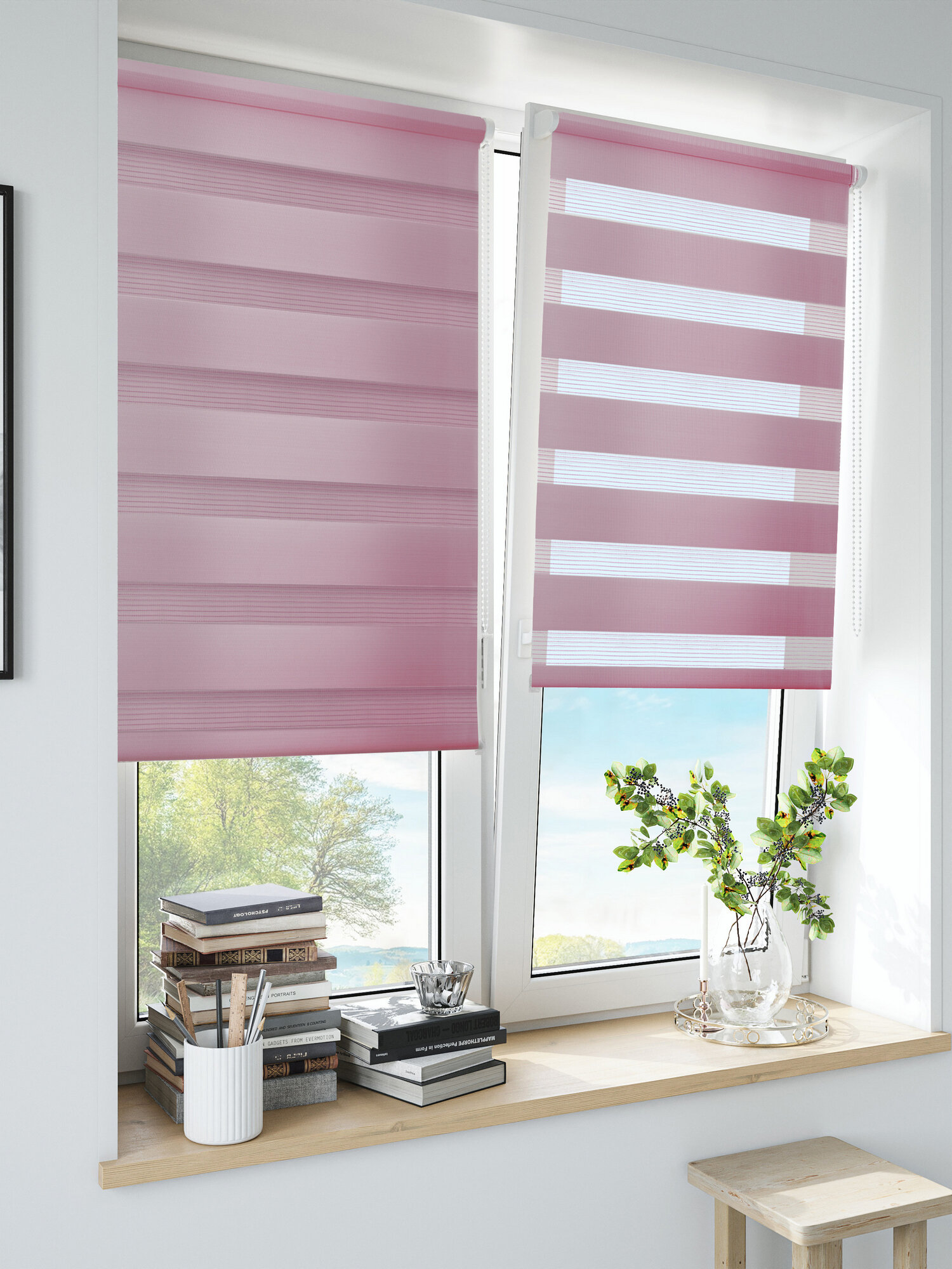 Штора рулонная день-ночь Inspire Peter 40x160 см сиреневая