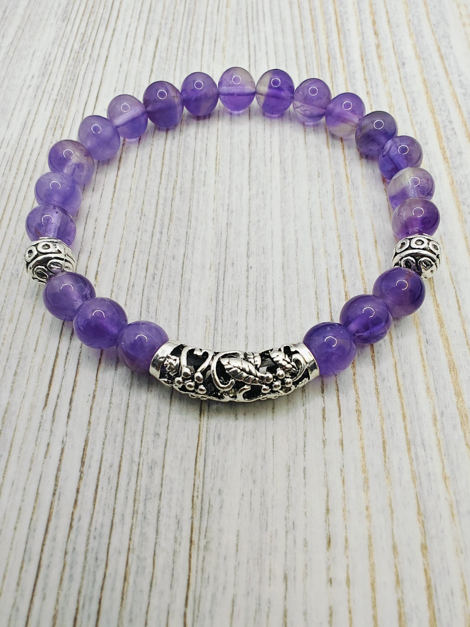 Теннисный браслет, аметист