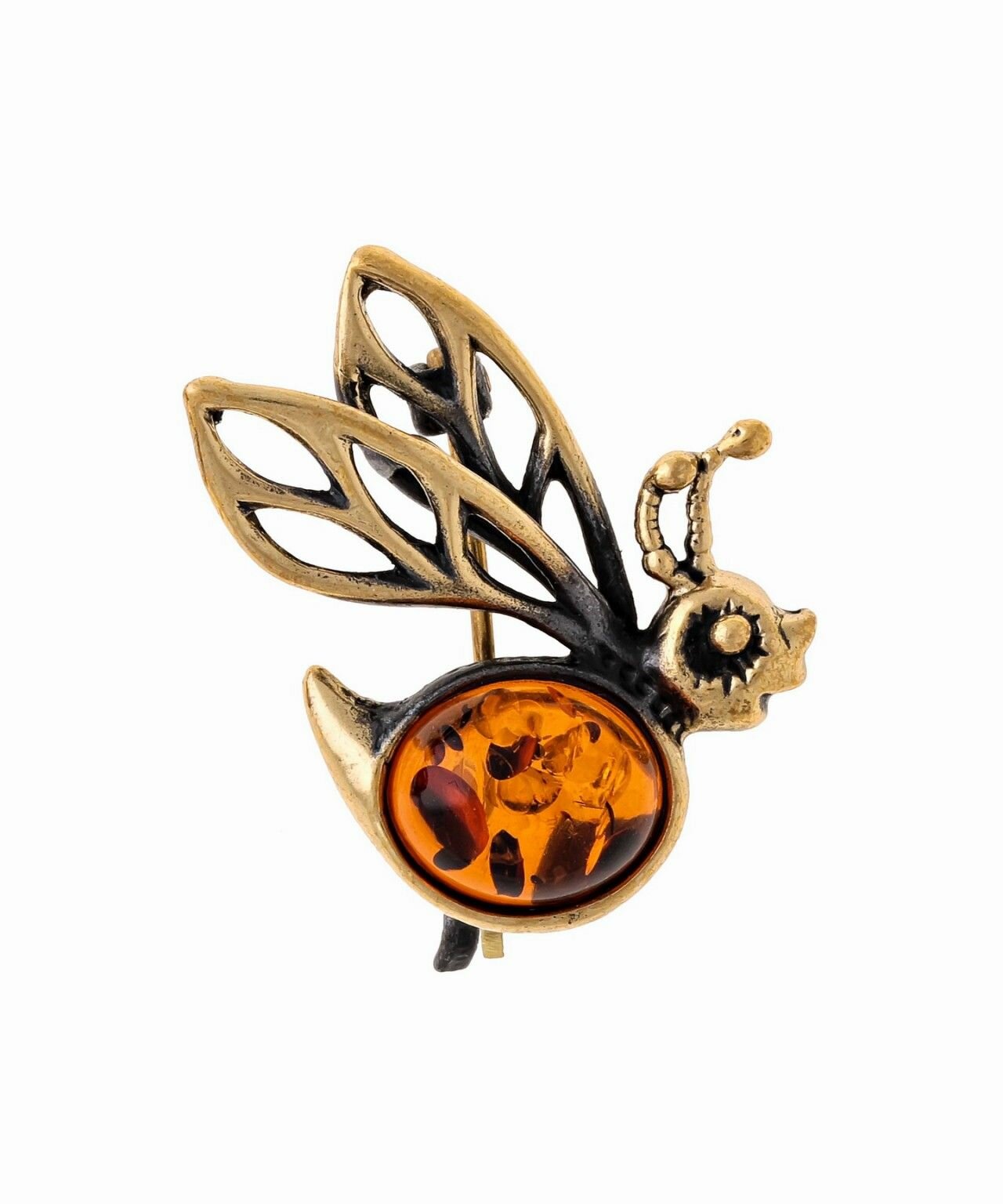 Брошь, янтарь