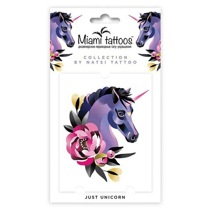 Переводные тату Miamitats Just Unicorn By Natsi Tattoo